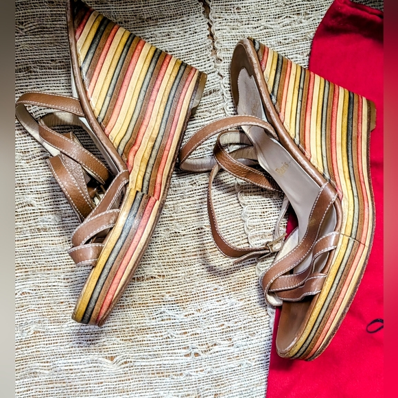 Christian Louboutin | Shoes | Christian Louboutin Striped Wedges 4 ...